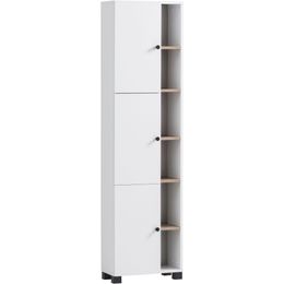 Hochschrank Welltime, B:44,9cm H:167,6cm T:23,4cm, wei&szlig;, FSC-zertifizierter Holzwerkstoff, Badezimmer, Schr&auml;nke, "Lugo, Hochschrank, Made in Germany,
