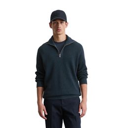 Marc O'Polo MARC O'POLO Herren Troyer "mit garngef&auml;rbtem Bi-Color-Effekt", blau, Gr. S, gemustert, Obermaterial: 100% Baumwolle, Pullover