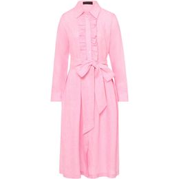 Reitmayer Leinenkleid mit R&uuml;schenkante Rosa (Gr&ouml;&szlig;e: 42)