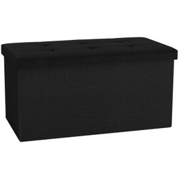Sitztruhe Vcm, B:76cm T:38cm, schwarz, Obermaterial: 100% Textilmaterial TEXMAT., Garten, Sitzb&auml;nke, "Stoff Sitztruhe Sitzbank Aufbewahrungsbox Boxas"