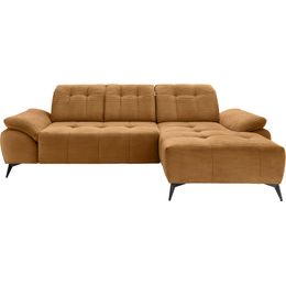 Ecksofa Home Affaire, B:255cm H:94cm, braun, 93% Polyester, 7% Polyamid, Wohnzimmer, Sofas, "Fiore modern und bequem, schmale Armlehnen, tolle