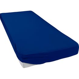 Spannbettlaken bellana, blau, Jersey-Elasthan, Obermaterial: 97% Baumwolle, 3% Elasthan, Bettlaken, "bellana Aqua mit Elasthan, 160 g/m&sup2;",