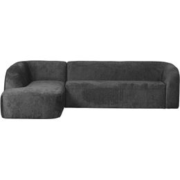 Ecksofa Woood, B:274cm H:77cm T:225cm, grau, Wohnzimmer, Sofas, "Sloping Bezug mit Zickzack-Federung, H 77 x B 274 x T 225/87 cm", Jacquard-Velvet,