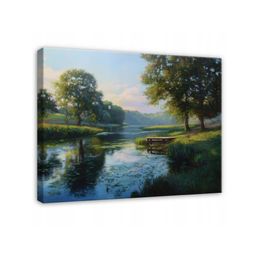 WALLARENA Leinwandbild Wald in Gr&uuml;n | Gr.: 40 x 30 cm