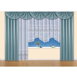 Weckbrodt-Gardinen Mittelbogen WECKBRODT, B:100cm H:40cm, blau, Polyester, Gardinen, "Nicoletta", Querbehang, Gardine, Store, blickdicht