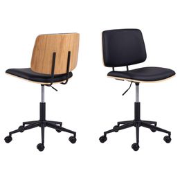 Schreibtischstuhl ACTONA GROUP, B:48,5cm H:91cm T:54cm, schwarz, St&uuml;hle, "Owen", Schreibtischstuhl, PU schwarz, 5 Stern Gestell, mit drehfunktion