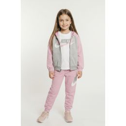 Nike Sportswear Jungen Jogginganzug "NKN COLOR BLOCKED HBR JOGGER S", rosa, Gr. 98, angeraute Sweatware, Obermaterial: 60% Baumwolle, 40% Polyester,