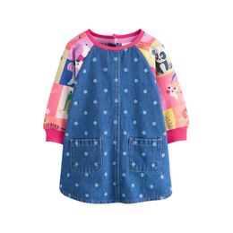 Next Kleid M&auml;dchen Gr&ouml;&szlig;e 122 blue denim / pastellgelb / lavendel / magenta