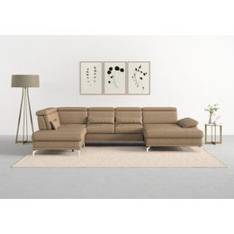 Sit & More Wohnlandschaft SIT & MORE, B:359cm H:87cm T:230cm, braun, Sofas, "Cabrio U-Form, B: 359 cm, mit Sitztiefen-, Arm- & Kopfteilverstellung", 3