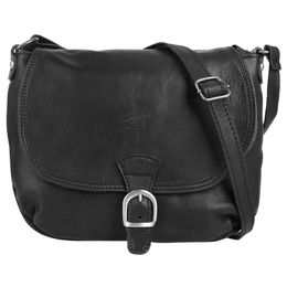 Samantha Look Damen Umh&auml;ngetasche, schwarz, Leder, beschichtet, Taschen, echt Leder, Made in Italy