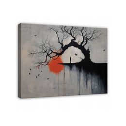 WALLARENA Leinwandbild Abstrakt in Schwarz | Gr.: 40 x 30 cm