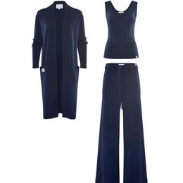 YOU LOOK PERFECT Loungewear 'LOUNGEWEAR SET - Cardigan Blossom & Top Blossom & Pants Bailey' female size M Dark blue