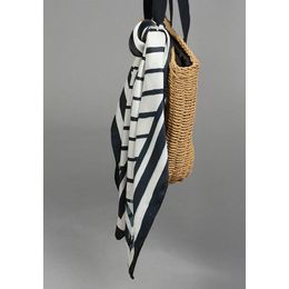 Laura Scott Damen Nickituch, schwarz-wei&szlig;, bedruckt, gemustert, gestreift, Satin, Polyester, Modet&uuml;cher, mit modischem Streifen-Allover-Druck
