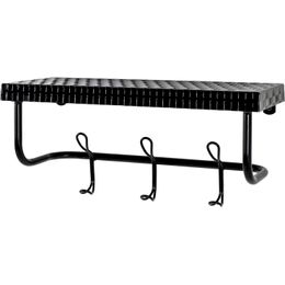Garderobenleiste HAKU, B:42cm H:19cm T:16cm, schwarz, Metall, Garderobenhalter, "Flurgarderobe, Garderobe, Garderobenhaken, Garderobenleiste",