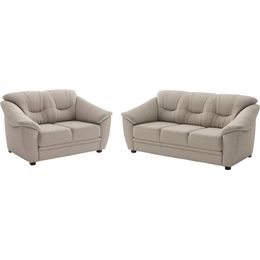 Sit & More Polstergarnitur SIT & MORE, H:90cm T:90cm, beige, Sitzm&ouml;bel-Sets, "Savona", Set: 2- & 3er-Sofa, mit Federkern