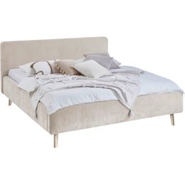 Meise M&ouml;bel Polsterbett MEISE.M&Ouml;BEL, B:181cm H:105cm L:218cm, beige, Betten, "MATTIS mit sandfarbenem Fu&szlig;, wahlweise mit Bettkasten", in verschiedenen Breiten,