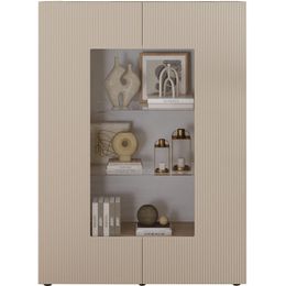 Vitrine Home Affaire, B:121cm H:166cm T:42cm, beige, FSC-zertifizierter Holzwerkstoff, Wohnzimmer, Schr&auml;nke, "RIO, H&ouml;he 166 cm, Hochschrank mit 2