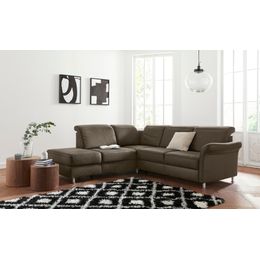 Sit & More Ecksofa SIT & MORE, B:249cm H:83cm T:221cm, gr&uuml;n, Wohnzimmer, Sofas, "Darwin L-Form", inklusive Federkern, wahlweise mit Kopfteilverstellung,