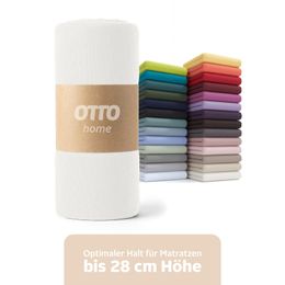 Spannbettlaken OTTO HOME, B:120cm L:200cm, wei&szlig;, Jersey (110 g/m&sup2;), Obermaterial: 100% Baumwolle, Bettlaken, "BLACKBERRY in PREMIUM und BASIC