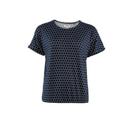 STOOKER WOMEN Damen Kurzarmshirt "STCLEA Print T-Shirt", wei&szlig;, Gr. M, Feinstrick, 96% Polyester, 4% Elasthan, Shirts, Regular Fit T-Shirt Spitzen-