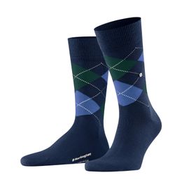 Burlington Damen Socken "Edinburgh", Gr. 40, blau, Obermaterial: 71% Schurwolle WV. 29% Polyamid PA., glatt, Socken