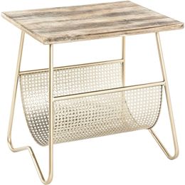 Beistelltisch HAKU, B:50cm H:51cm T:40cm, gold, Wohnzimmer, Tische, "Sofatisch, Wohnzimmertisch", rechteckig - aus Metall Gold B/T/H 50/40/51 cm