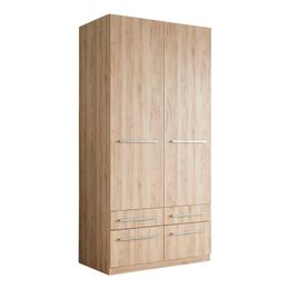 Kleiderschrank Priess, B:94cm H:193cm T:54cm, braun, Holzwerkstoff, Schlafzimmer, Schr&auml;nke, "Schrank Garderobe W&auml;scheschrank Barcelona in 5 Breiten",