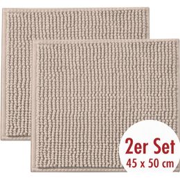 Badematte OTTO HOME, H:20mm, beige, Polyester, Badematten, "Vanessa Chenille Premium, Badvorleger, Badezimmer, Duschvorleger", Uni Farben, besonders