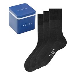 Falke Damen Socken "Airport 3-Pack", Gr. 41, schwarz, Obermaterial: 60% Schurwolle WV. 23% Baumwolle CO. 15% Polyamid PA. 2% Elasthan EL., glatt,
