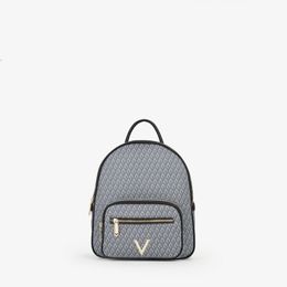 Valentino Handbags VALENTINO BAGS Damen Cityrucksack "QUEEN RE", grau, Lederimitat, Rucks&auml;cke, Damen Freizeitrucksack mit RV-Vordertasche mit zwei F&auml;chern
