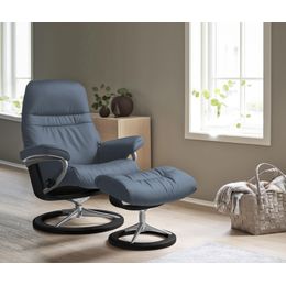 Relaxsessel stressless, B:83cm H:105cm T:74cm, blau, Leder BATICK: BATICK ist ein leicht korrigiertes, durchgef&auml;rbtes und genarbtes M&ouml;belleder, bei