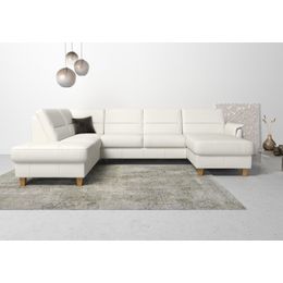 Wohnlandschaft Home Affaire, B:308cm H:89cm T:212cm, wei&szlig;, Luxus-Microfaser (100% Polyester);Struktur (100% Polyester);Luxus-Microfaser in Lederoptik