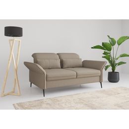 Sit & More 3-Sitzer SIT & MORE, B:199cm H:92cm T:123cm, grau, 95%Polyester, 5% Polyamid, Sofas, "Emely, inkl. Sitztiefenverstellung", wahlweise mit