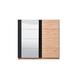Schwebet&uuml;renschrank Home Affaire, B:179cm H:210cm T:62,5cm, braun, Holzwerkstoff, Schr&auml;nke, "Sardinia, Kleiderschrank mit Spiegel, Made in Europe",