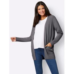 Sieh an! Long-Strickjacke in anthrazit | Gr.: 44