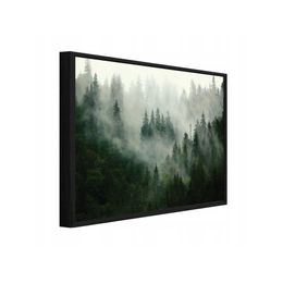 WALLARENA Bild mit Rahmen Wald in Gr&uuml;n | Gr.: 120 x 80 cm