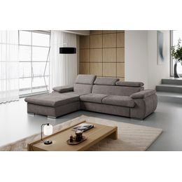 Ecksofa WERK2, B:282cm H:99cm T:192cmtaupe, 100% Polyester, Wohnzimmer, Sofas, "Cosmo 282 x 192 cm modern und bequem", Chenille, L-Form, XXL,