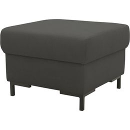 Polsterhocker Home Affaire, B:54cm H:45cm T:54cm, grau, 100% Polyester, Hocker, "Jamie 2", auch in Cord, passend zur Serie, B/T/H: 54/54/45 cm