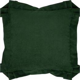 Dekokissen Pad, B:45cm L:45cm, gr&uuml;n, Polyacryl, Polyester, Dekokissen_Sitzkissen_Kissenh&uuml;llen, "CASUALLY", Umlaufender Volant &ndash; das Extra, das
