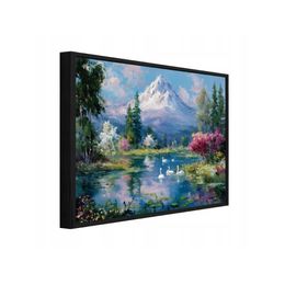 WALLARENA Bild mit Rahmen Gebirge in Beige | Gr.: 40 x 30 cm