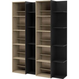 B&uuml;cherregal GAMI, B:80cm H:186cm T:35cm, schwarz, Holzwerkstoff, Kinderzimmer, Regale, "MANGA", die spezielle Manga-Bibliothek