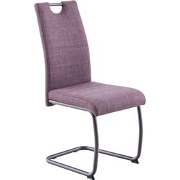 Freischwinger Hela, B:43cm H:97,5cm T:61cm, lila, Metall, Polyester, Stoff, St&uuml;hle, "FLORENZ", Rundrohrgestell Matching Colour, gepolstert, mit Griff