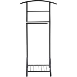 Herrendiener HAKU, B:45cm H:101cm T:26cm, schwarz, Metall, Schlafzimmer, Herrendiener, "Anzugst&auml;nder, Dressboy, Kleiderboy, Kleiderbutler, Stiller