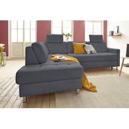 Sit & More Ecksofa SIT & MORE, B:233cm H:80cm T:196cm, grau, Luxus-Microfaser ALTARA NUBUCK (100% Polyester) / Struktur fein (100% Polyester);Luxus-Microfaser