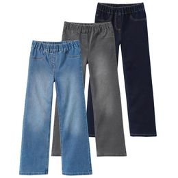 Yigga 3 M&auml;dchen Wide-Leg-Jeans mit Stretch-Bund