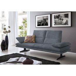 2-Sitzer W.Schillig, B:216cm H:94cm T:96cm, blau, Longlife Xtra-Leder Z69: Das feinnarbige, gedeckte Softleder Z69 besticht durch seine