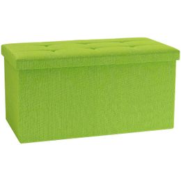 Sitztruhe Vcm, B:76cm T:38cm, gr&uuml;n, Obermaterial: 100% Textilmaterial TEXMAT., Garten, Sitzb&auml;nke, "Stoff Sitztruhe Sitzbank Aufbewahrungsbox Boxas"
