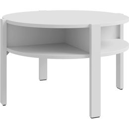 Beistelltisch FORTE, B:74,4cm H:45,5cm T:74,4cm, grau, Wohnzimmer, Tische, "Tobago, runder Couchtisch mit 4 Ablagef&auml;chern, B/H/T 74,4/45,5/74,4 cm",