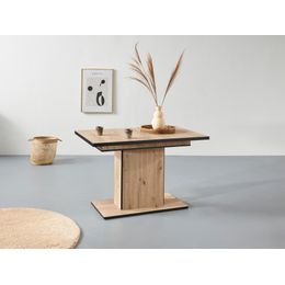 Esstisch Hela, B:120cm H:76cm T:80cm, beige, K&uuml;che, Tische, "Ariana, Tisch, K&uuml;chentisch, Auszugstisch", durch innenliegende Einlegeplatten ausziehbar