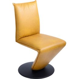K+w Komfort & Wohnen Esszimmerstuhl, B:52cm H:94cm T:63cm, gelb, K+W KOMFORT & WOHNEN, Cloud: Nappaleder pigmentiert, Glattleder, 0, 9/1, 1mm, elegantes Leder mit Wolkung